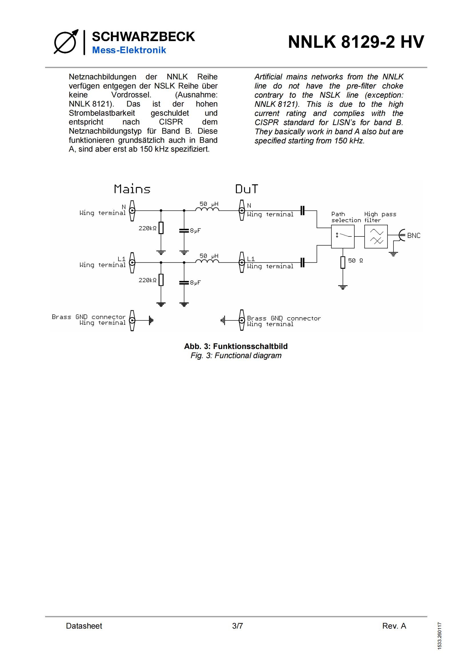 NNLK 8129-2 HV - Line Impedance Stabilisation Network - 我的网站
